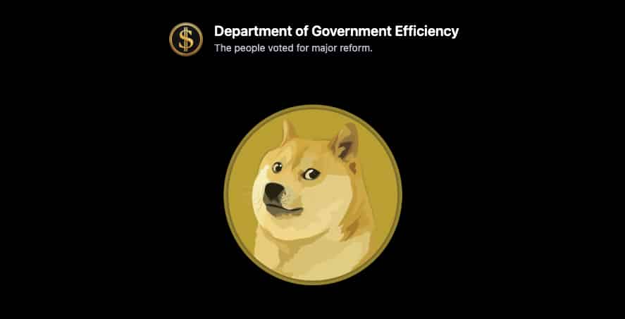 Dogecoin logo appears on new Department of Government Efficiency ...